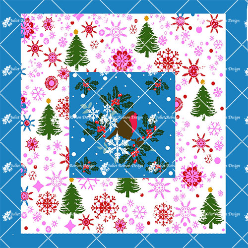 Robin Snow Border CARD2280 - Juliet Robson Design